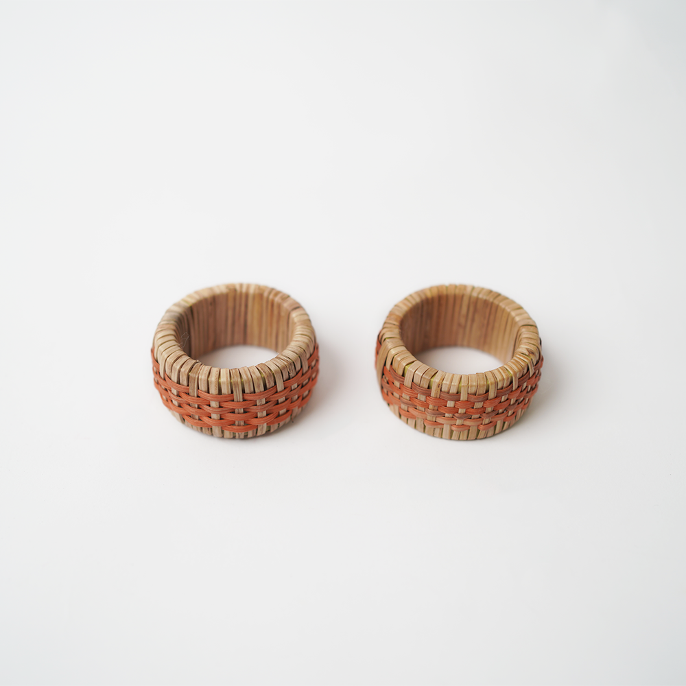 Cane Napkin Rings - Natural & Terracotta (Set of 2) – Farah Home